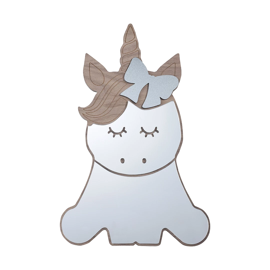 Josefine unicorn mirror – walnut w. silver sparkling bow | Maseliving.dk